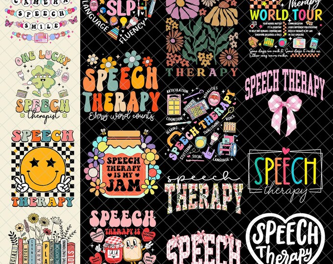 Speech Therapy Png Bundle, Speech Therapist Sublimation Designs, Slp ...