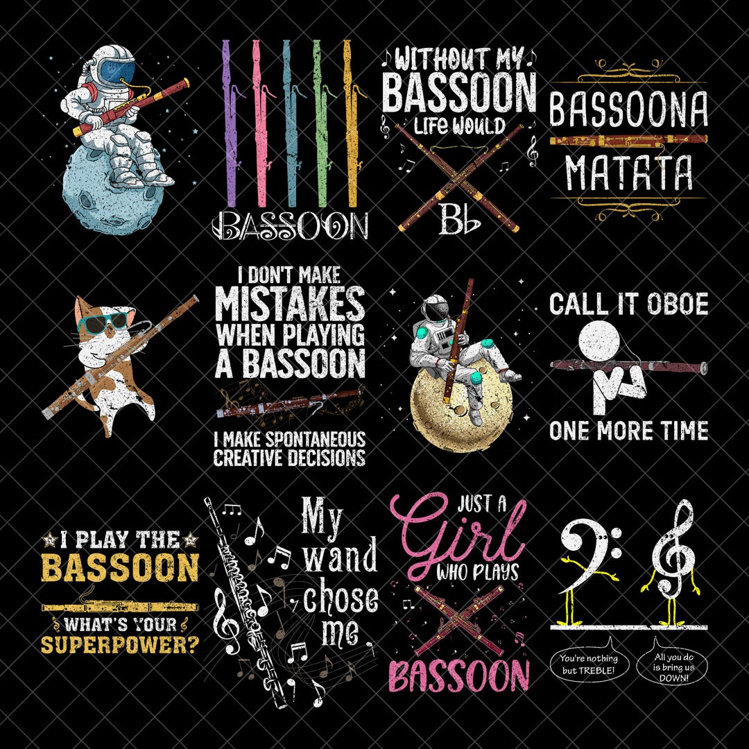 Bassoon Png Bundle, Funny Bassoonist PNG, Just a Girl Who Plays Bassoon ...