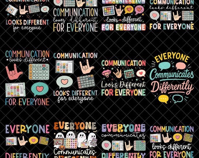 Communication Looks Different Png Bundle, Aac ASL Inclusivity PNG ...