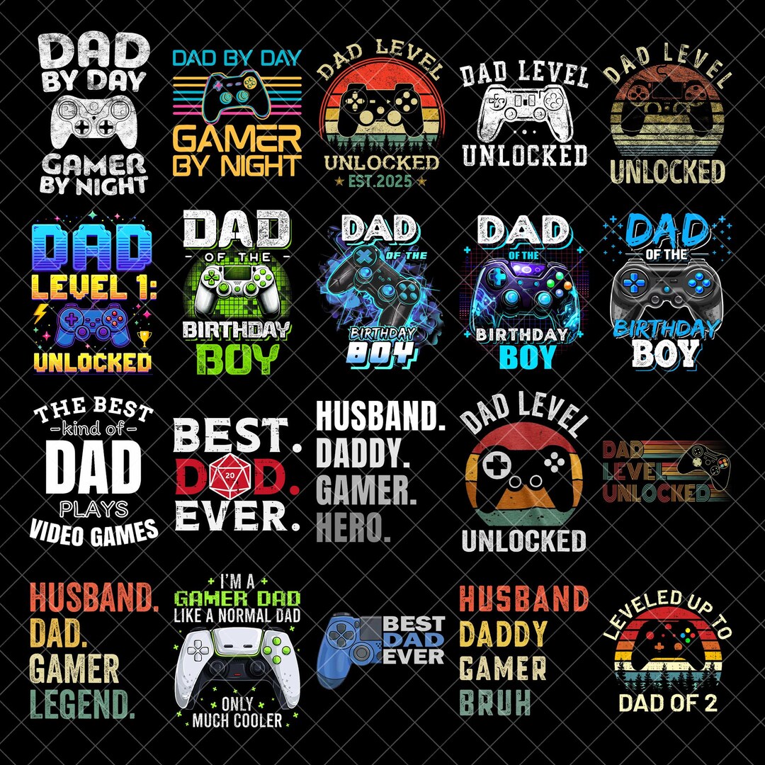 Gamer Dad Png Bundle, Father's Day Png, Dad Png, Game Day Png, Gamer ...