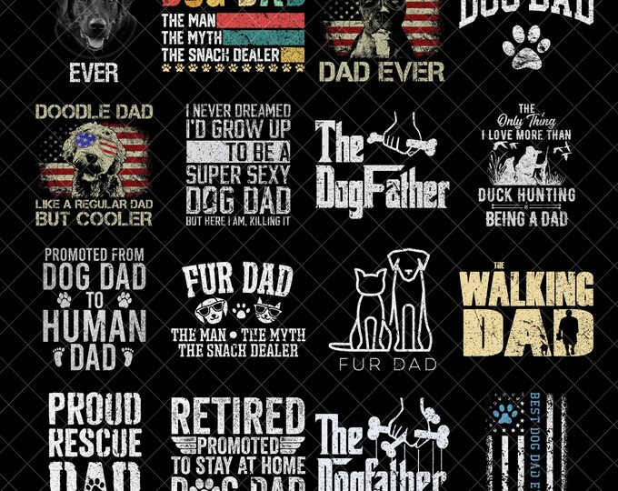 Dog Dad Png Bundle, Funny Pet Dad PNG, the Dogfather Sublimation, Fur ...