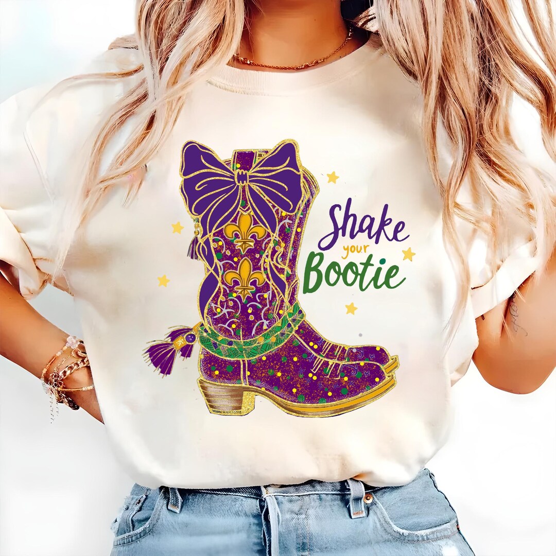 Shake Your Bootie PNG, Mardi Gras Cowboy Boot, Brushstroke Boots Png ...