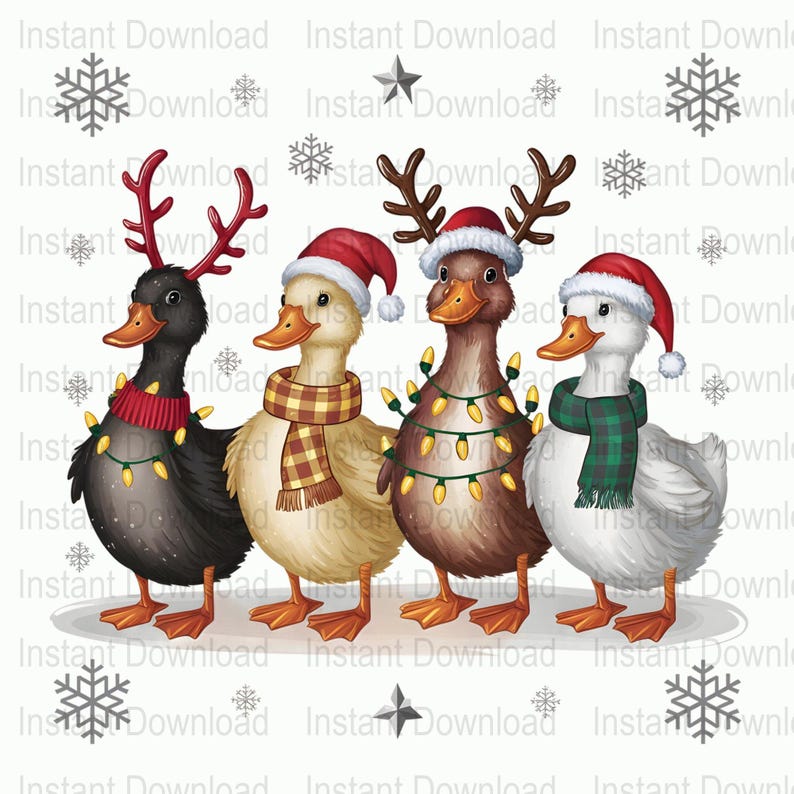 Duck Christmas Png, Funny Christmas Ducks Svg, Funny Animals Christmas ...
