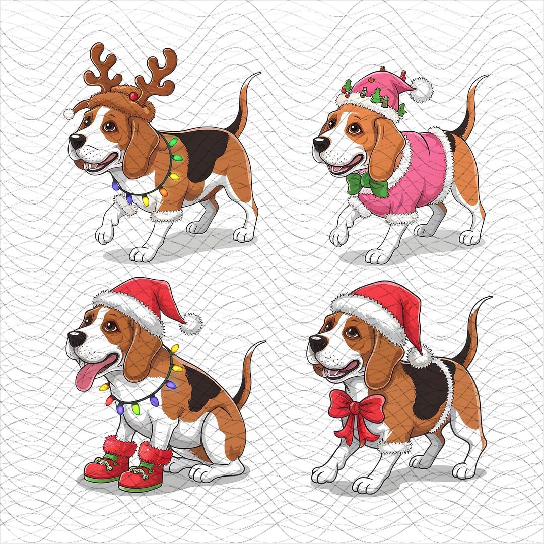 Cute Christmas Beagle Png Sublimation Design, Christmas Beagle Svg ...