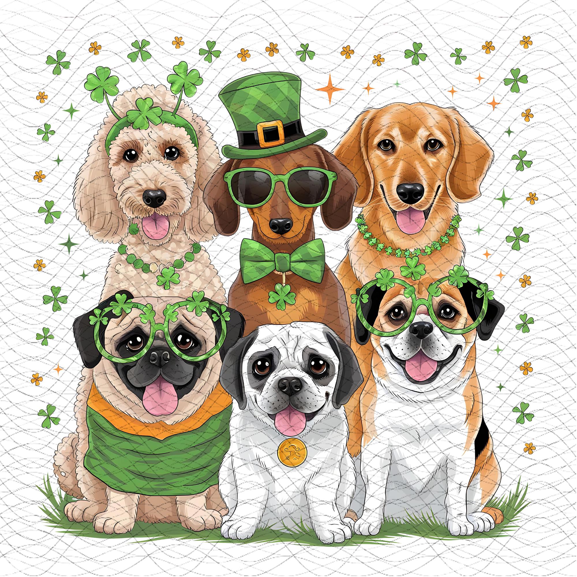St. Patick's Day Dogs Png, Cute Clover Png, Dogs Png, Dog Lover Png ...