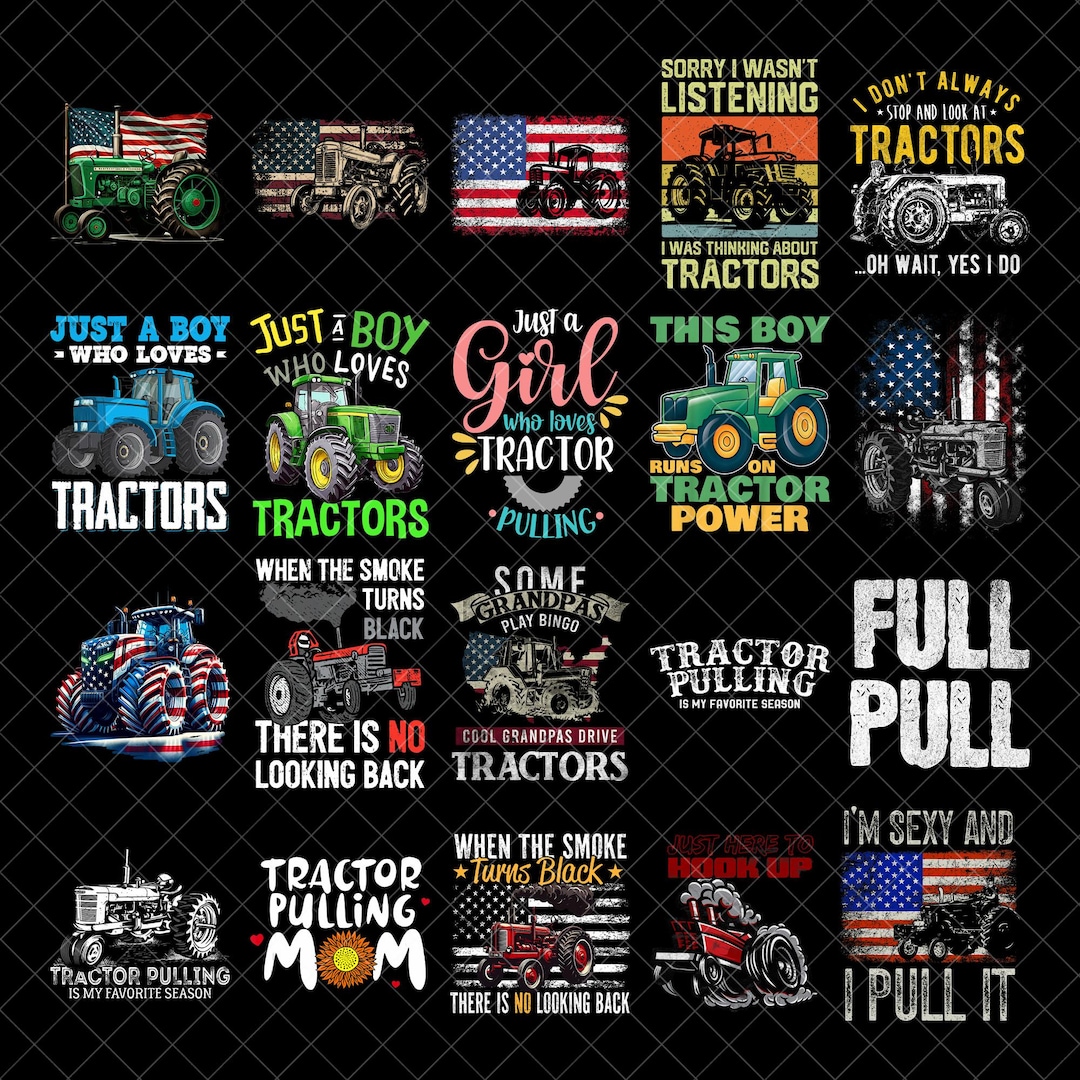 Tractor Pulling PNG Bundle | Funny Tractor Quotes Png, Smoke Turns ...