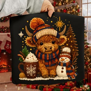 Latch Hook Highland Cow Png, Cute Bull Yarn Crochet, Cozy Animal Wall ...