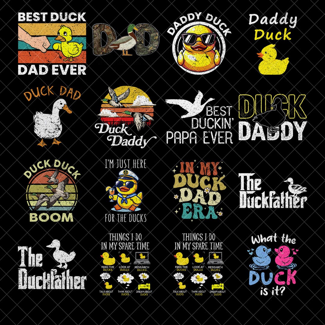 Duck Dad Png Bundle, Funny Duck PNG, Duck Daddy Shirt Design, Duck ...