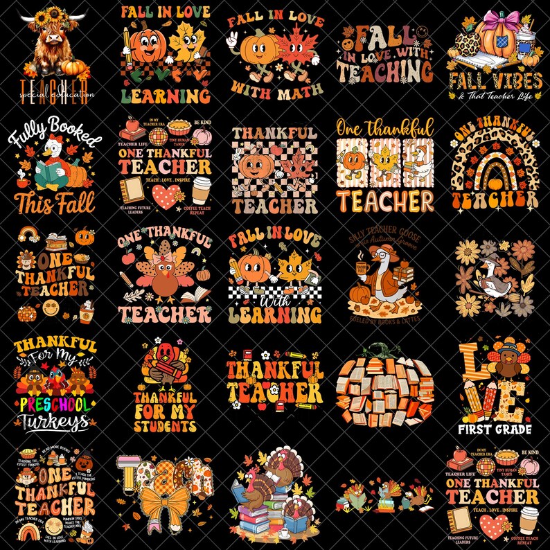 Teacher Fall Bundle, Teacher Life Png, Thanksgiving Teacher Png, Autumn ...