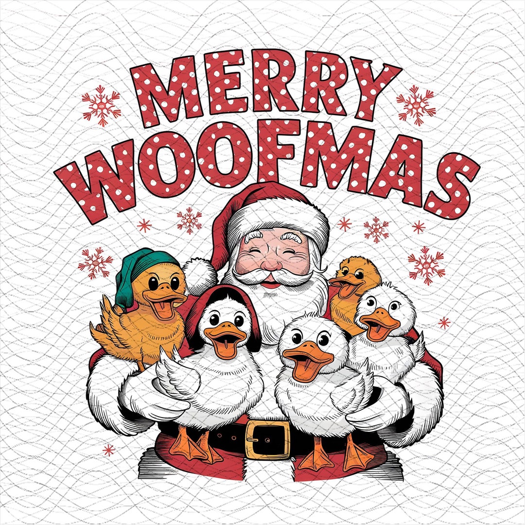 Ducks Christmas Png, Ducks and Santa Png, Merry Woofmas Svg, Funny ...