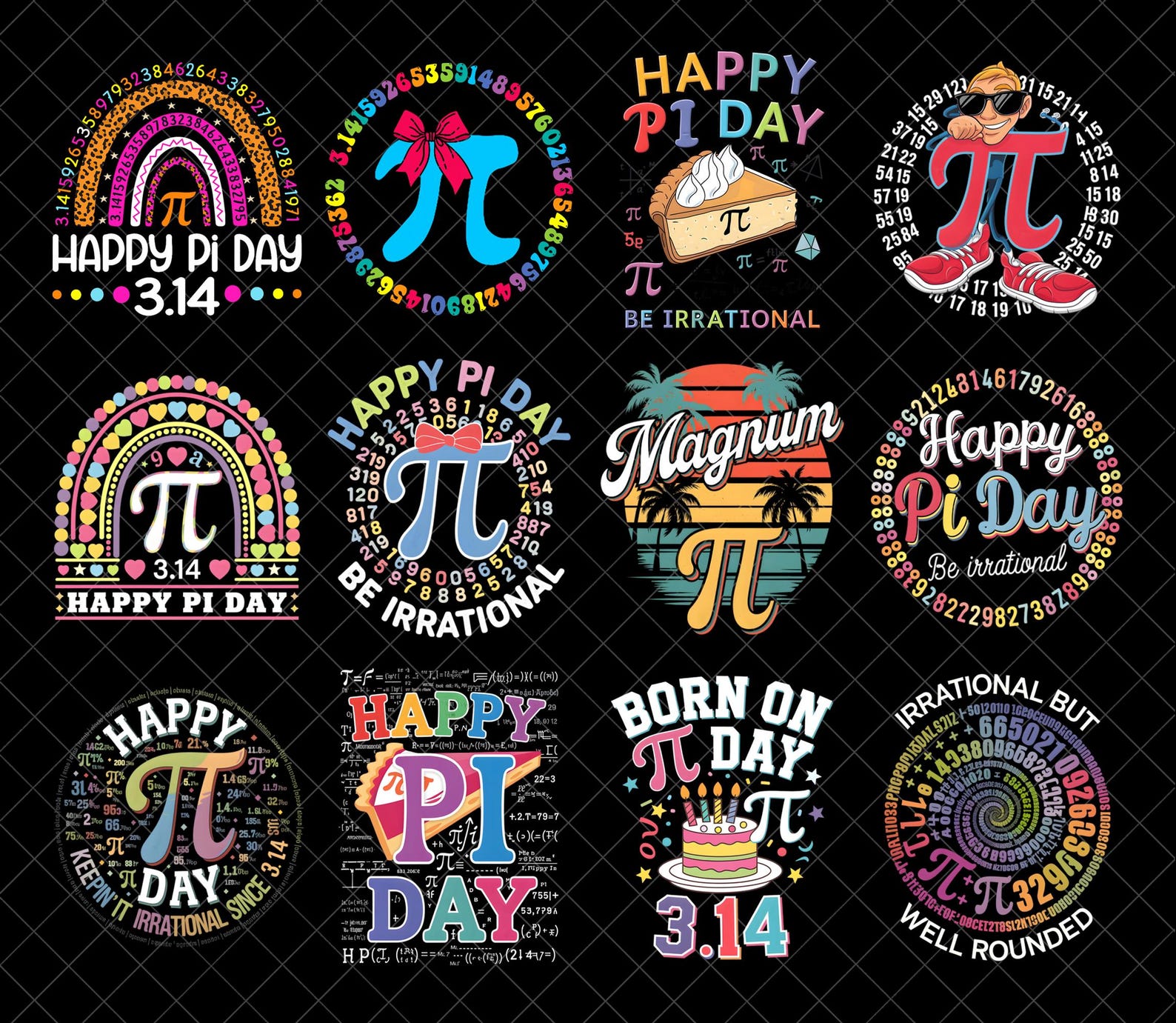 Pi Day Png Bundle, Retro Teacher Pi Day Png, Happy Pi Day Png, Funny Pi ...