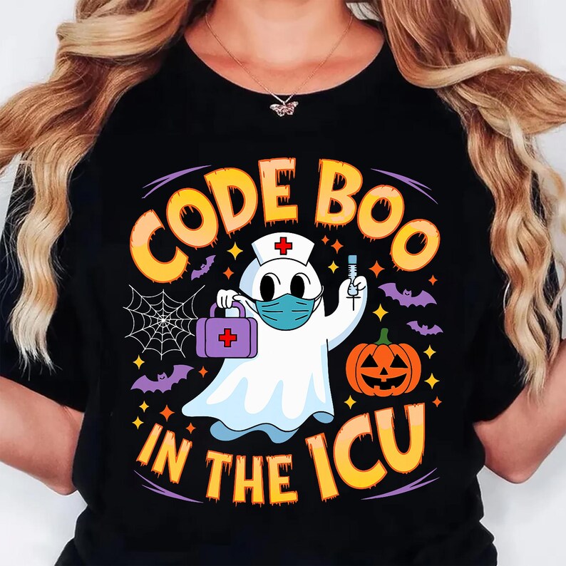 Code Boo in the ER ICU PNG Bundle, Halloween Nurse Doctor Ghost Png ...