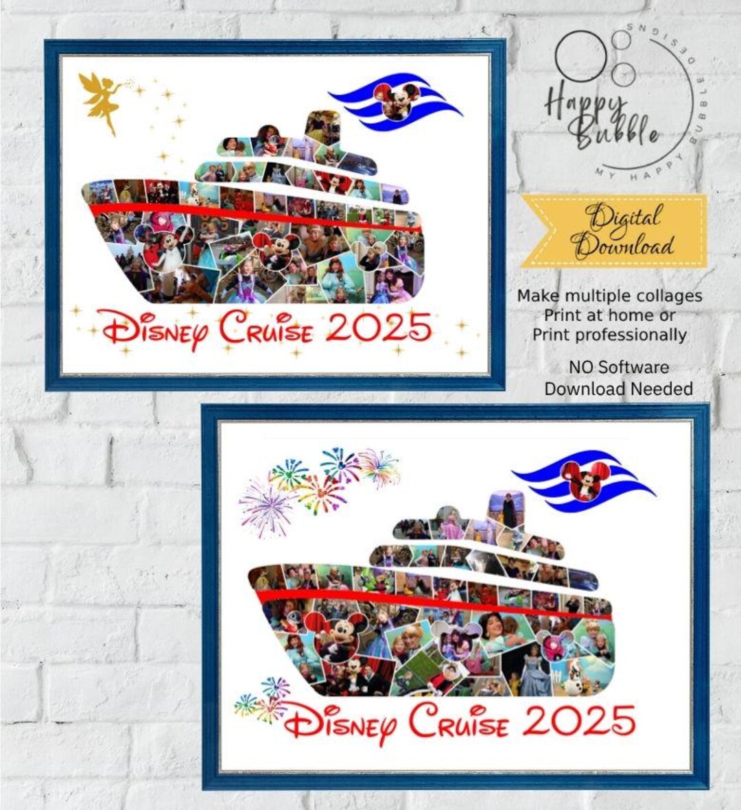 Disney Cruise Ship Photo Collage Wall Art - 2 Designs! - Home Decor ...