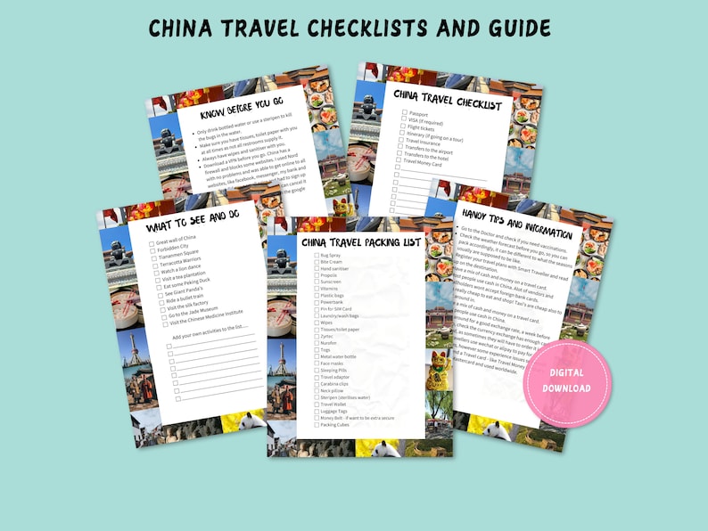 China Travel Checklists, Guide and Planner - Etsy Australia