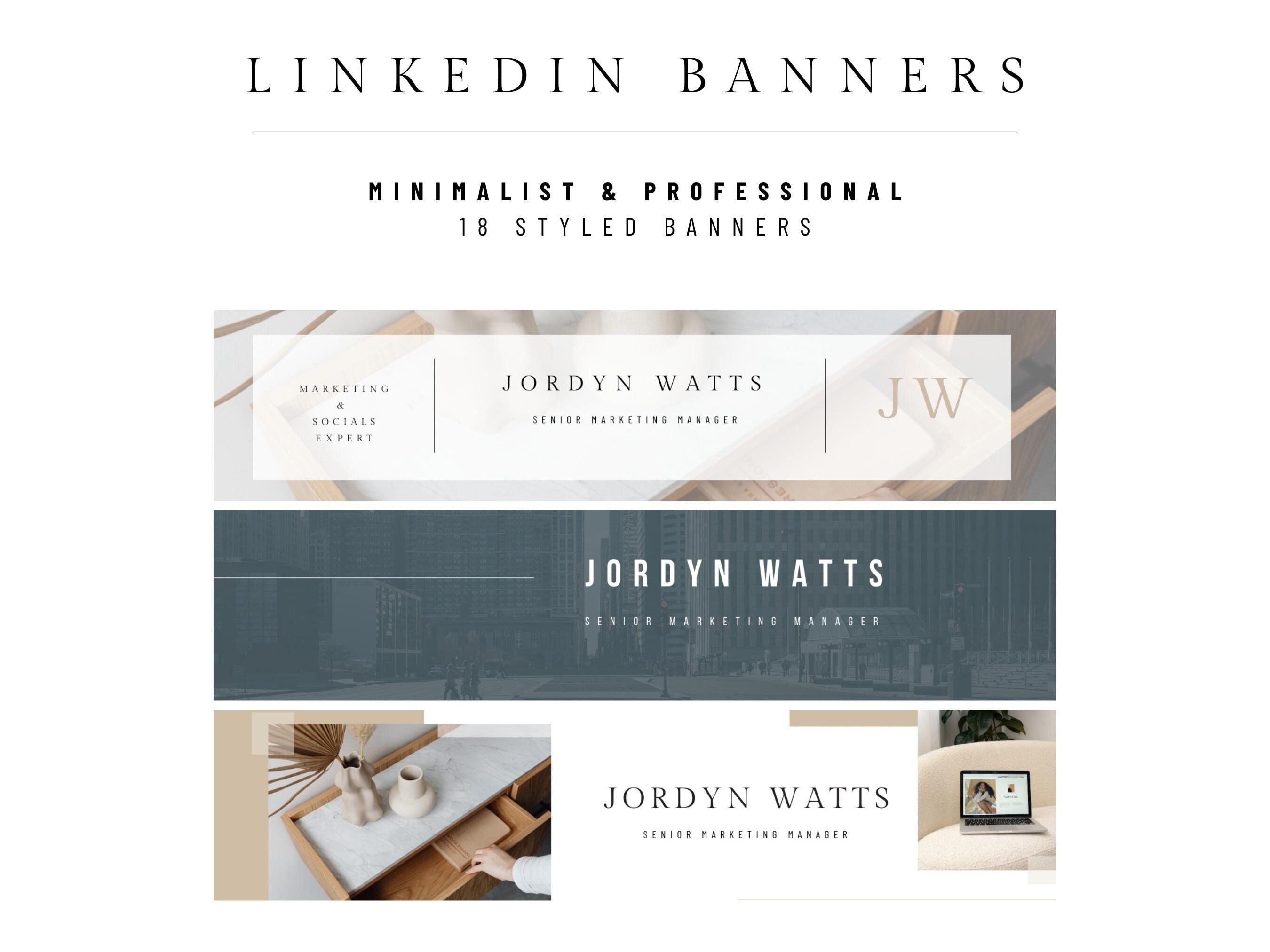 Minimal Linkedin Banners | Canva | 18 Banners - Etsy