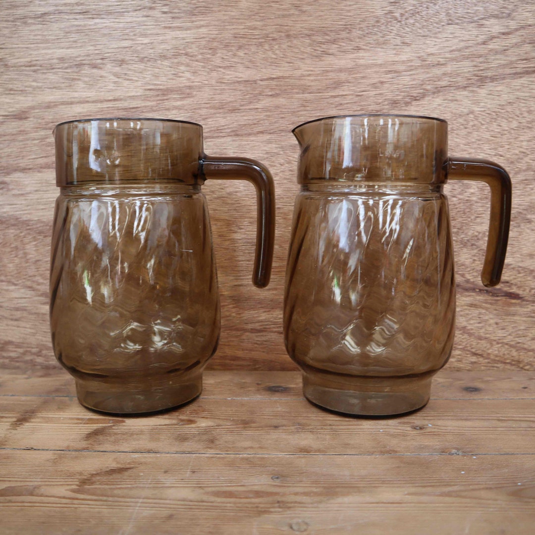 Luminarc Smoked Glass Carafe Pitcher individually - Etsy