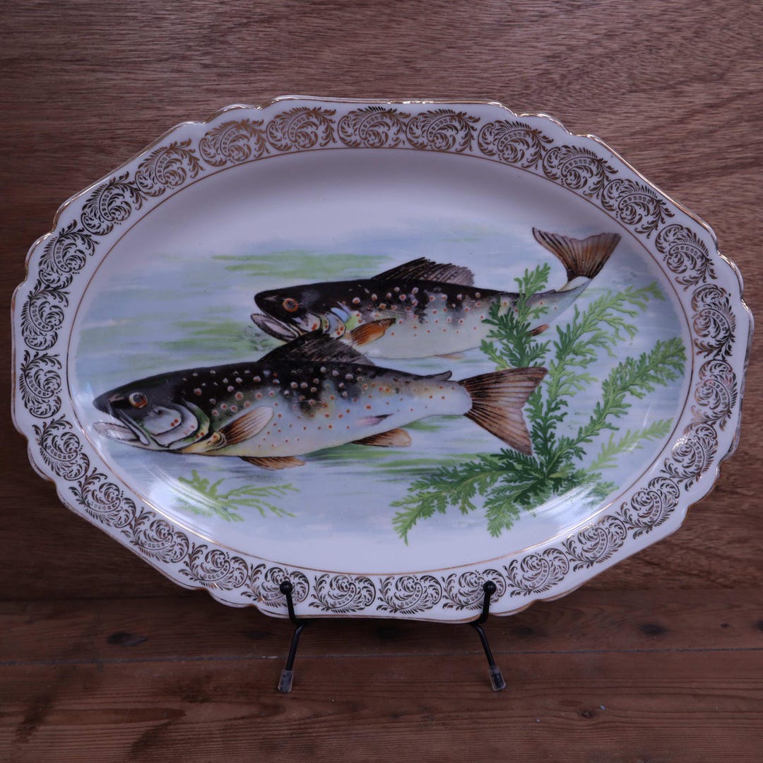 Vintage Fish Serving Platter Genuine Porcelain - Etsy