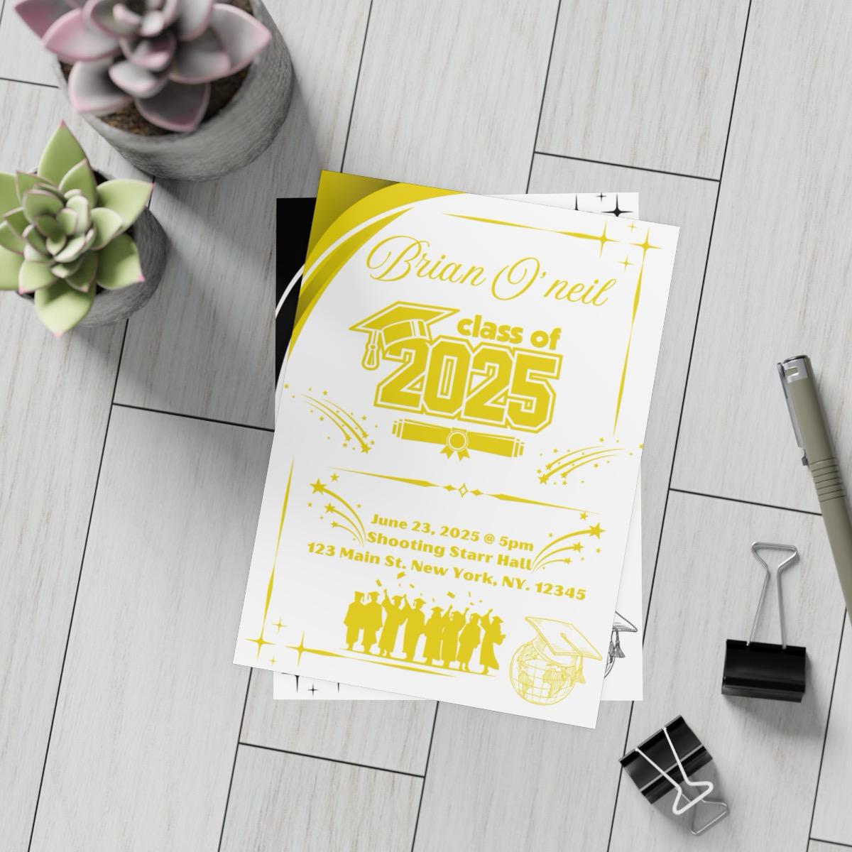 Graduation Invitations 1 Yellow and White - Etsy