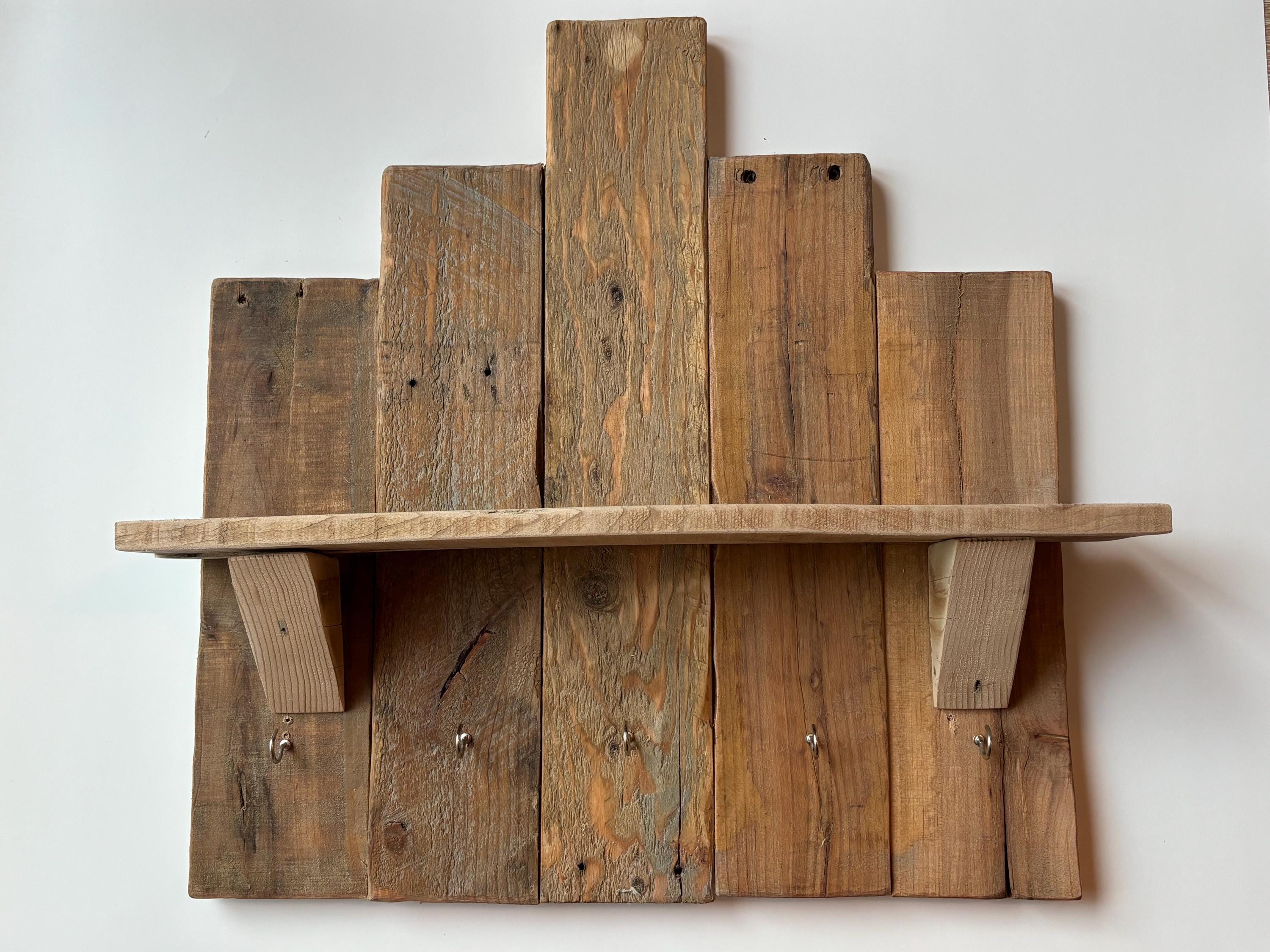 Rustic Wooden Keyholder With Shelf - Etsy