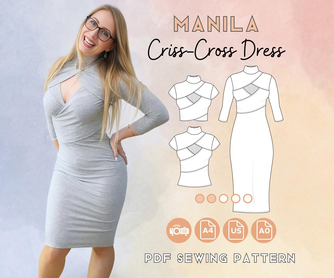 Bodycon Dress or Top | Easy Beginner PDF Sewing Pattern | A0, A4, US ...