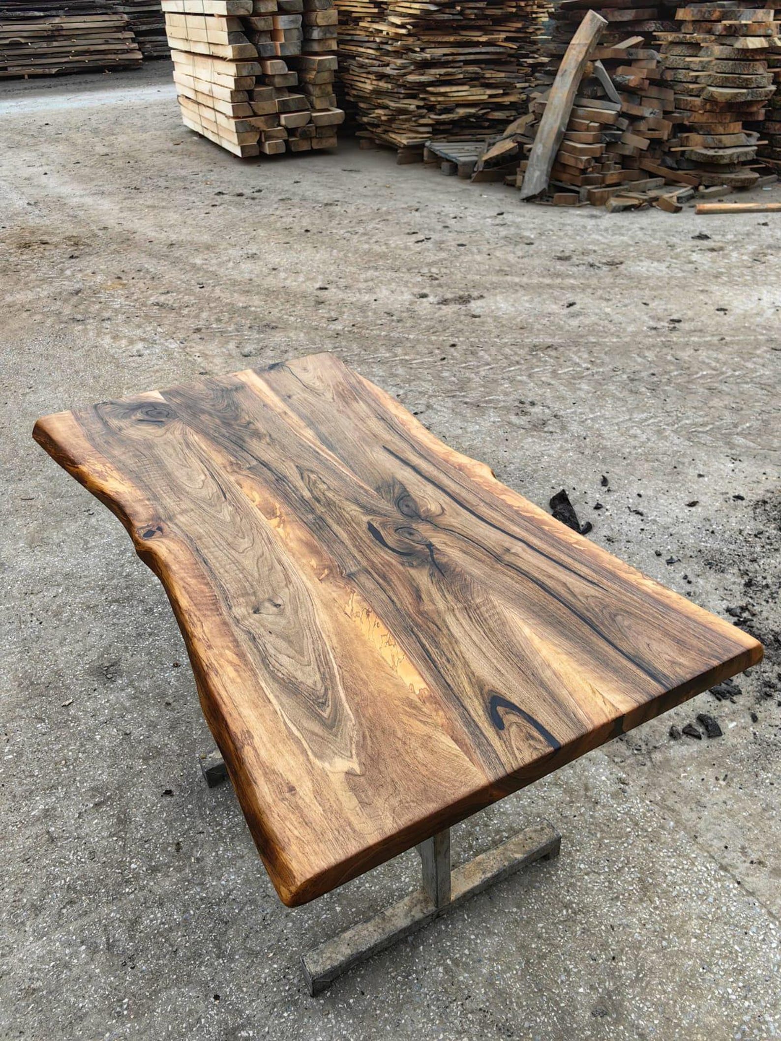 Live Edge Walnut Bar Table Top, Reclaimed Wood Conference Table - Etsy
