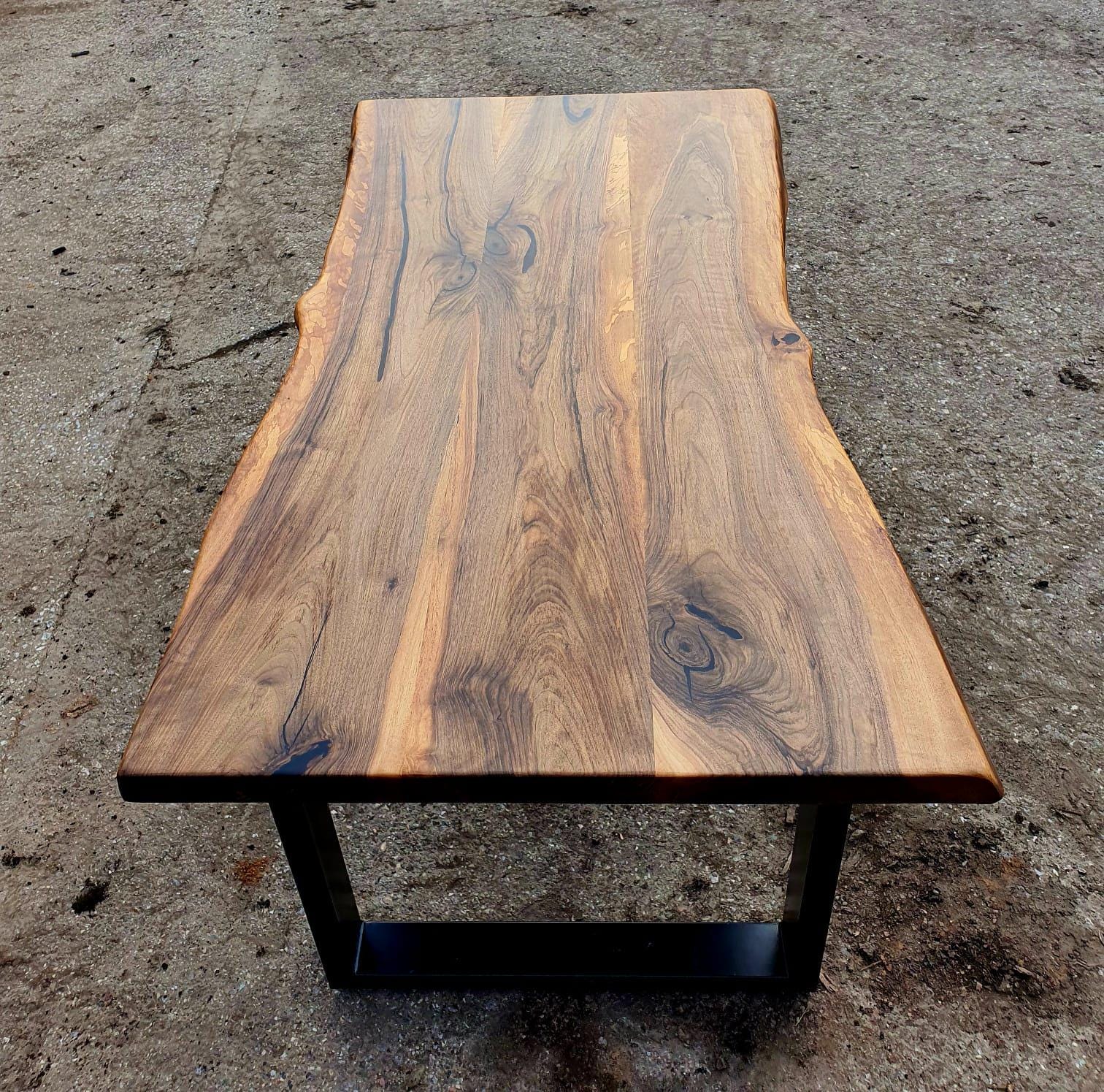 Live Edge Walnut Bar Table Top, Reclaimed Wood Conference Table - Etsy