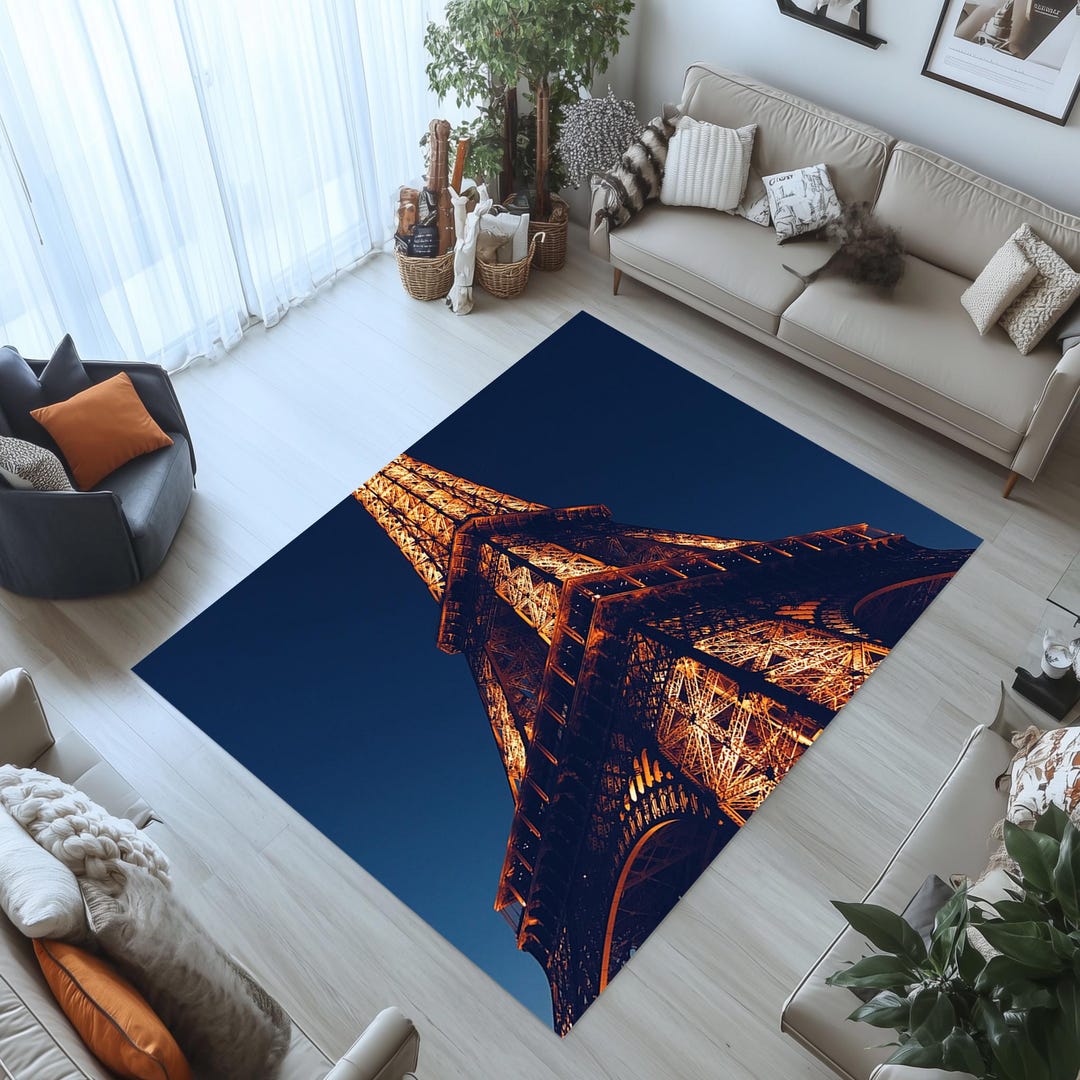 Eiffel Tower Rug, Paris Rug, Eiffel Pattern Rug, Tower Rug, Home Decor ...