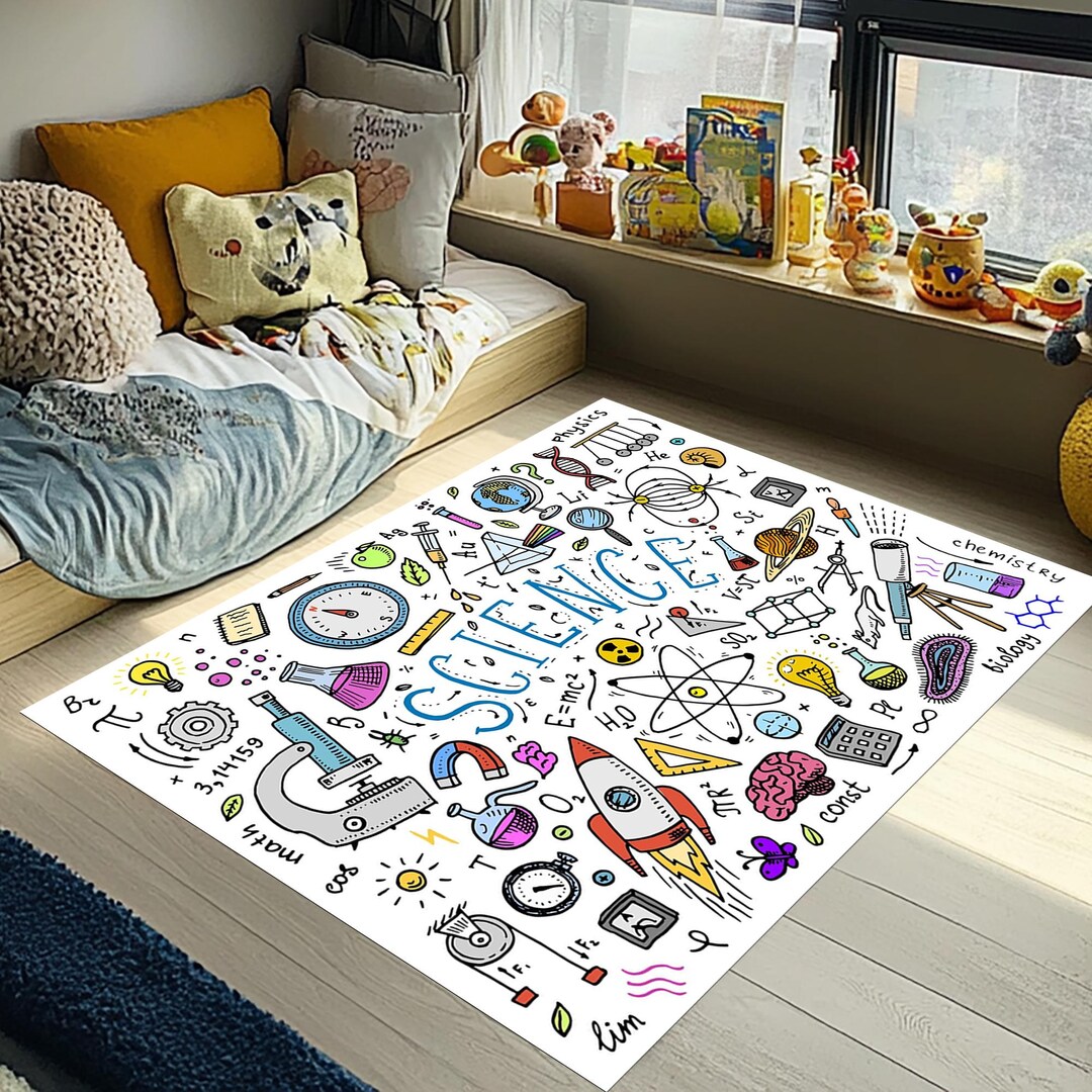 Science Rug, Science Education Rug, Kids Room Rug, School Rug, Nursery ...