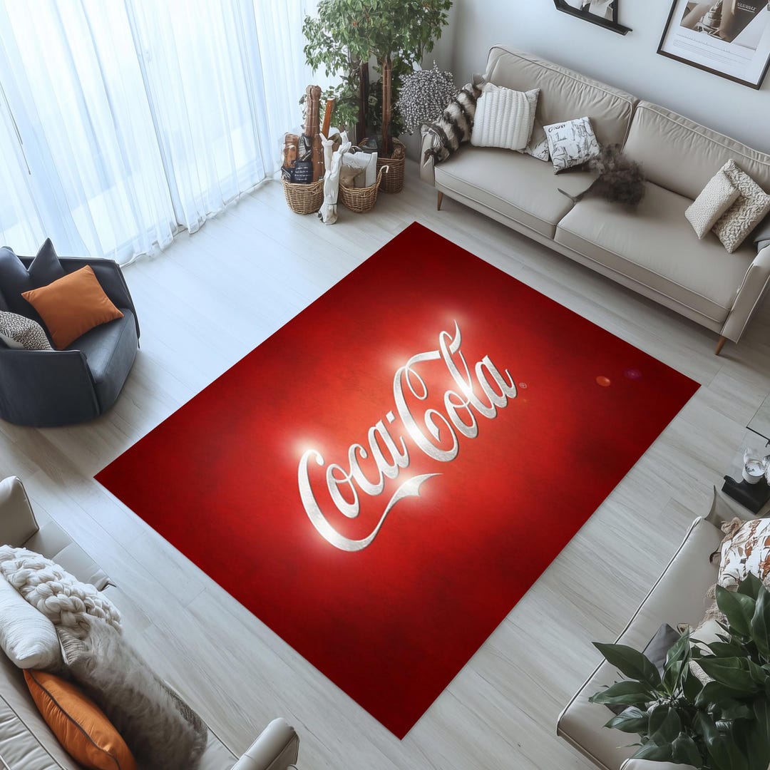 Coca Cola Rug, Red Coke Rug, Cola Rug, Kitchen Rug, Modern Rug, Popular ...