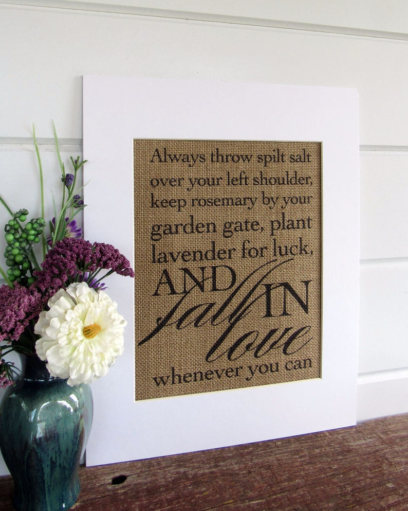 ALWAYS Throw SPILT SALT Burlap or Canvas Art Print - Etsy