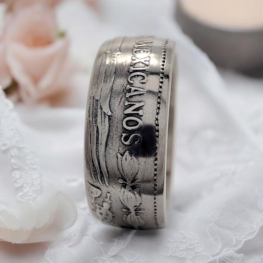 Man Mexicana Ring, Vintage Mexico Band Ring, Vintage Mexico Peso Ring ...