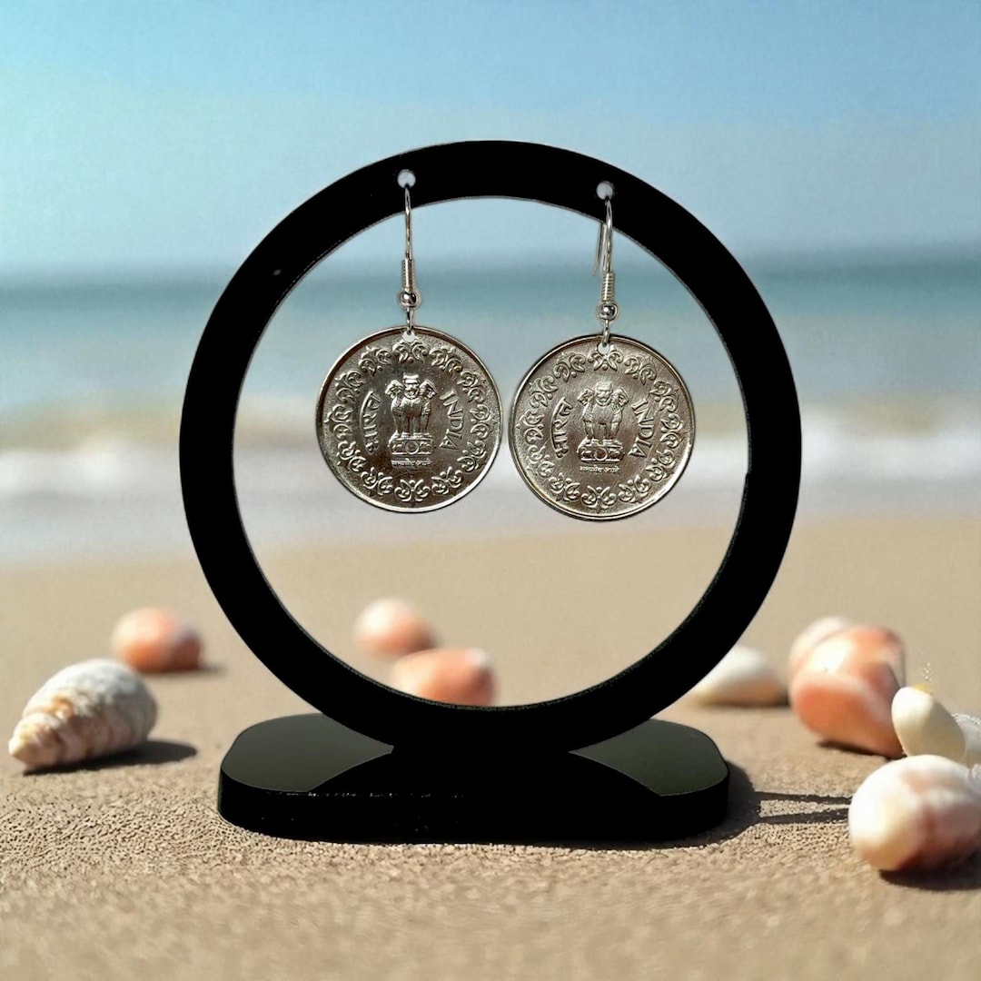 Vintage Indian Coin Earrings: 50 Paisa Upcycled Jewelry - Etsy