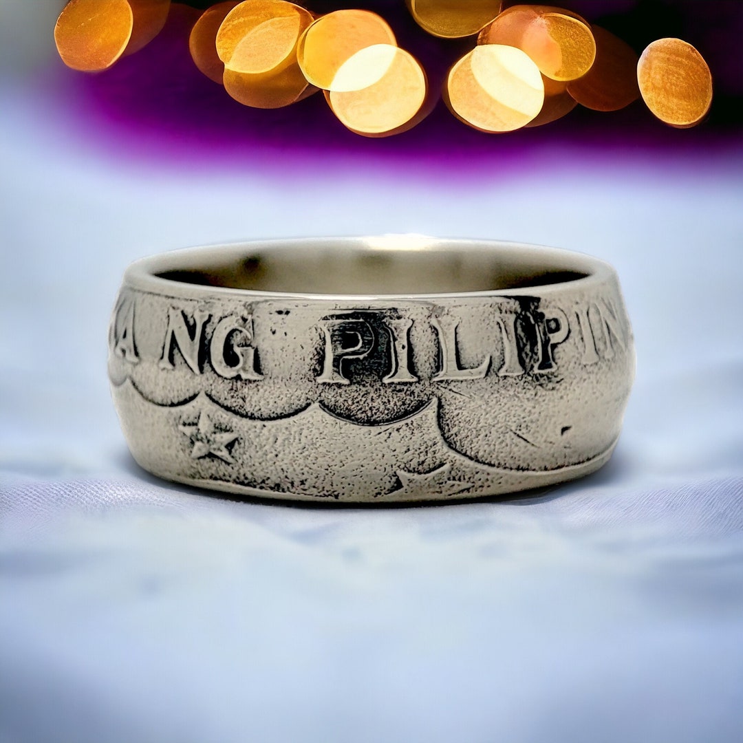 Philippine Coin Ring, Philippines One Peso Ring, Philippines Coin Ring ...