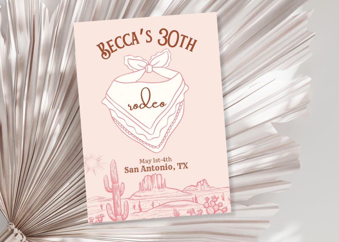 Western 30th Rodeo Birthday Invitation | Personalized Cowgirl Party ...