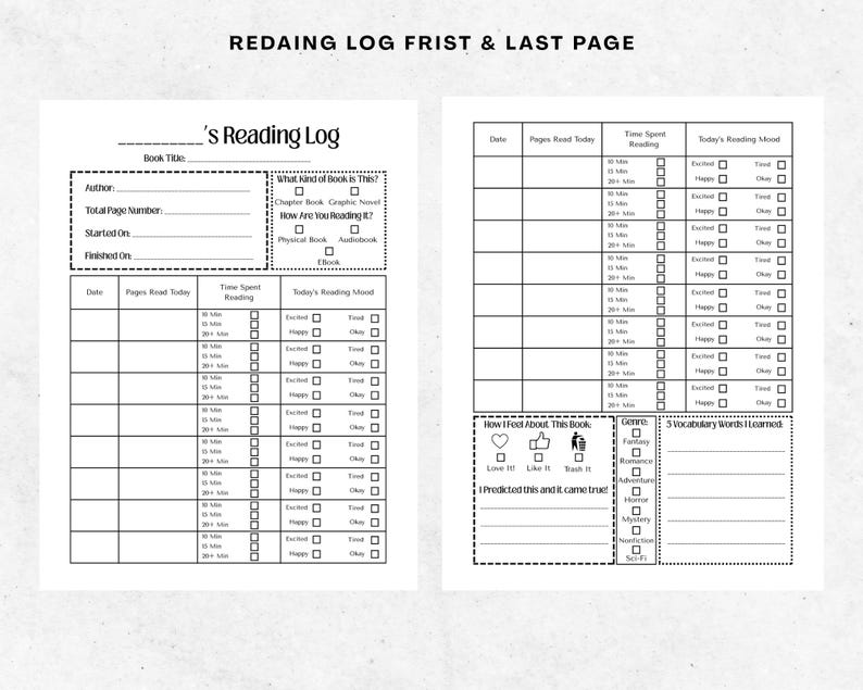 Classroom Reading Tracker Set: Student Reading Log (editable Canva ...