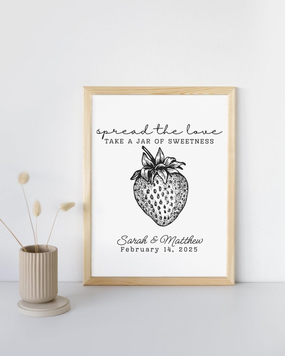 Jam Wedding Favor Sign - "spread the Love" - Editable Canva Template - Etsy