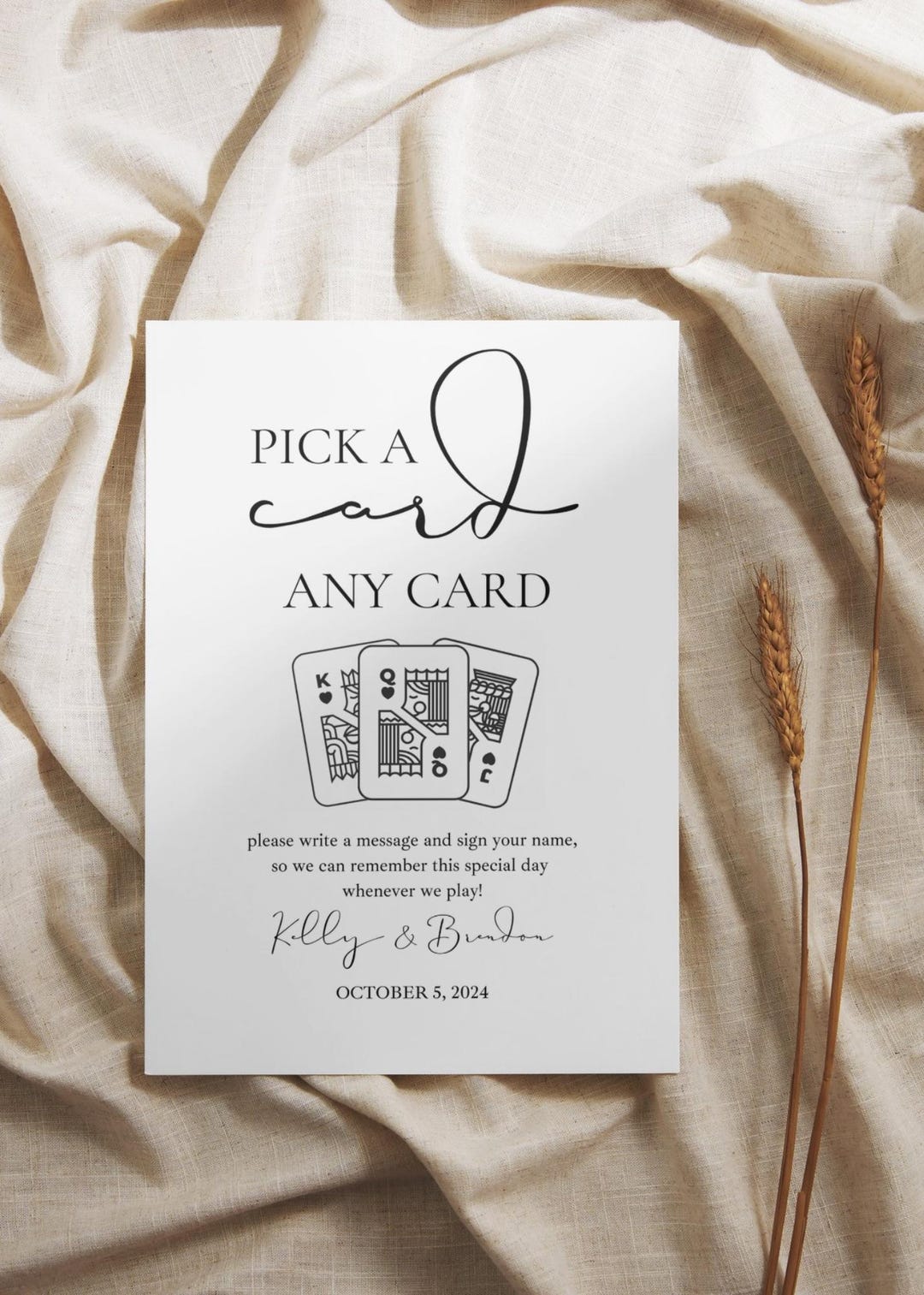 Playing Card Guest Book. Please Sign Our Guestbook. Editable Sign ...