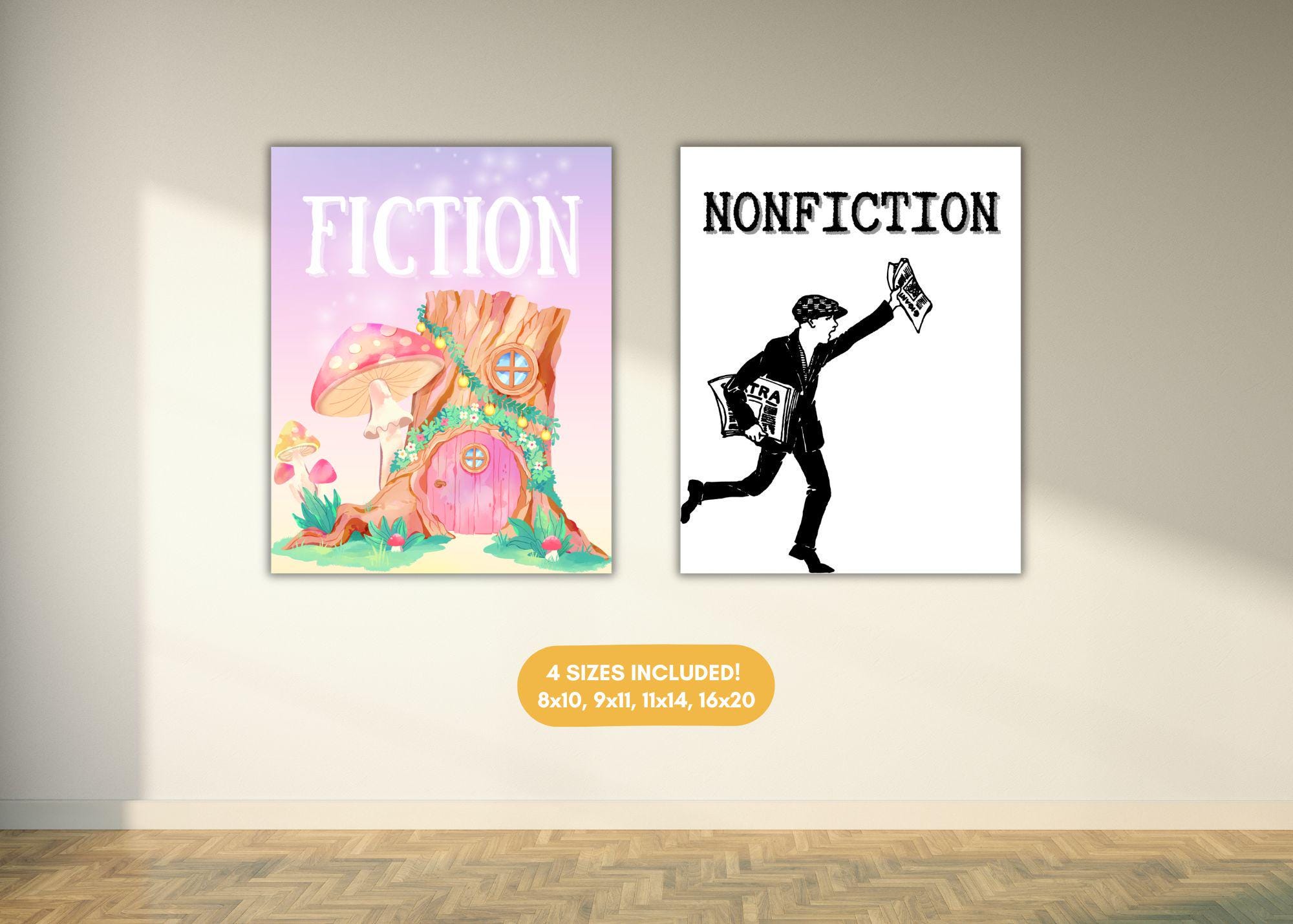 Fiction Vs Nonfiction Classroom Posters Reading Genre Anchor Chart ...