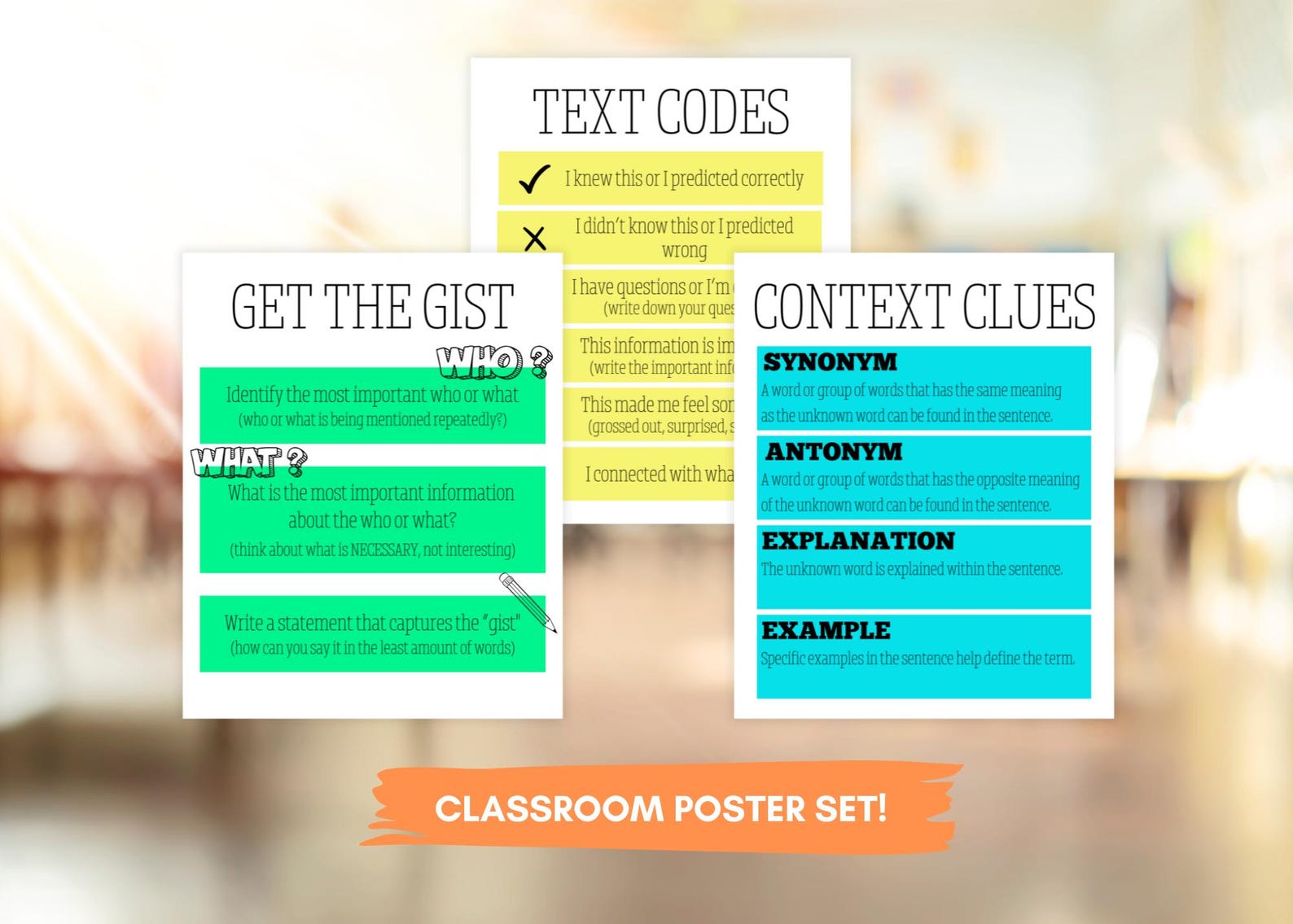 Nonfiction Text Strategies Anchor Charts | Instant Download | Text Codes, Get the Gist, Context ...
