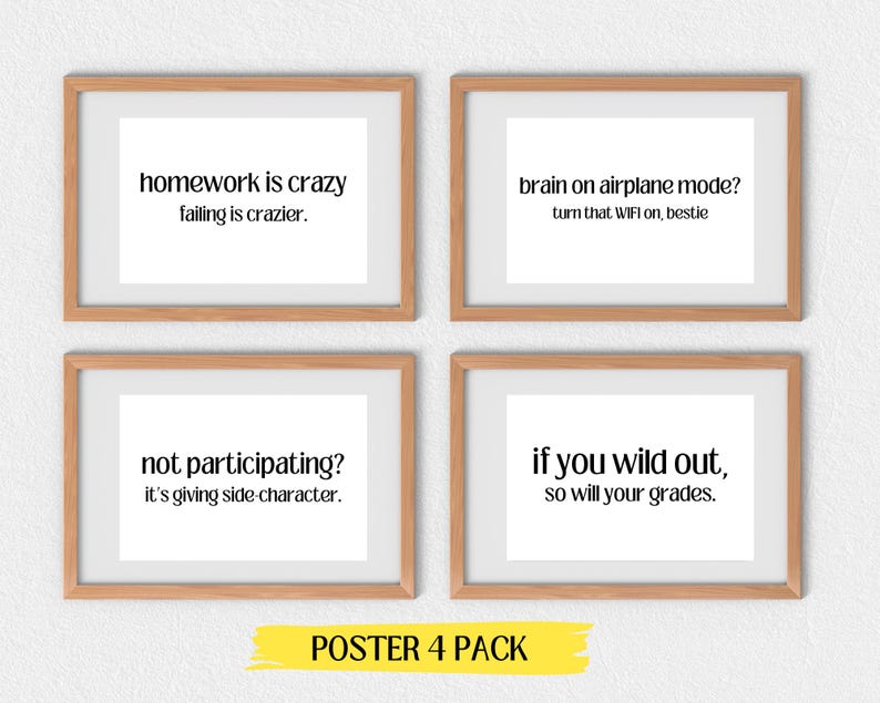 Funny Gen Z Teacher Posters: Middle & High School Classroom Decor ...