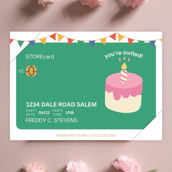 Credit Card Invitation - Etsy