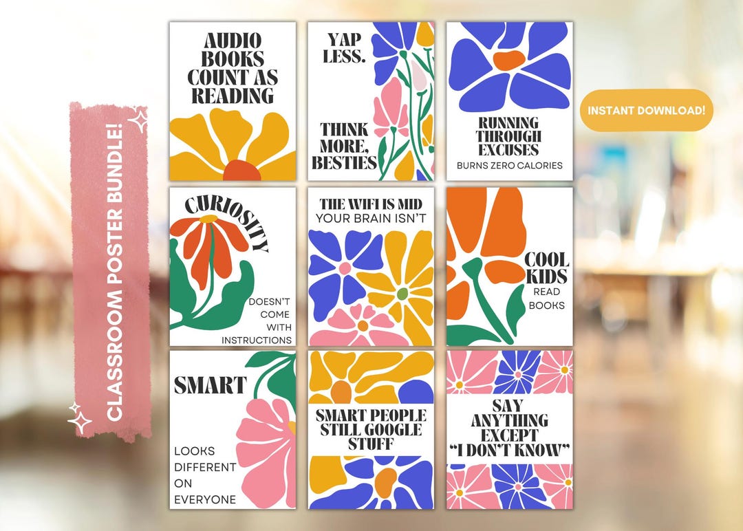 Retro Gen Z Classroom Posters: Funny Middle & High School Teacher Decor ...