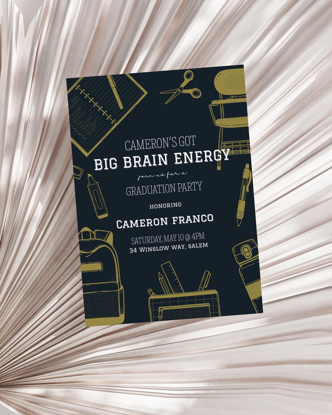 Big Brain Energy Graduation Invitation Template | Funny Grad Party ...