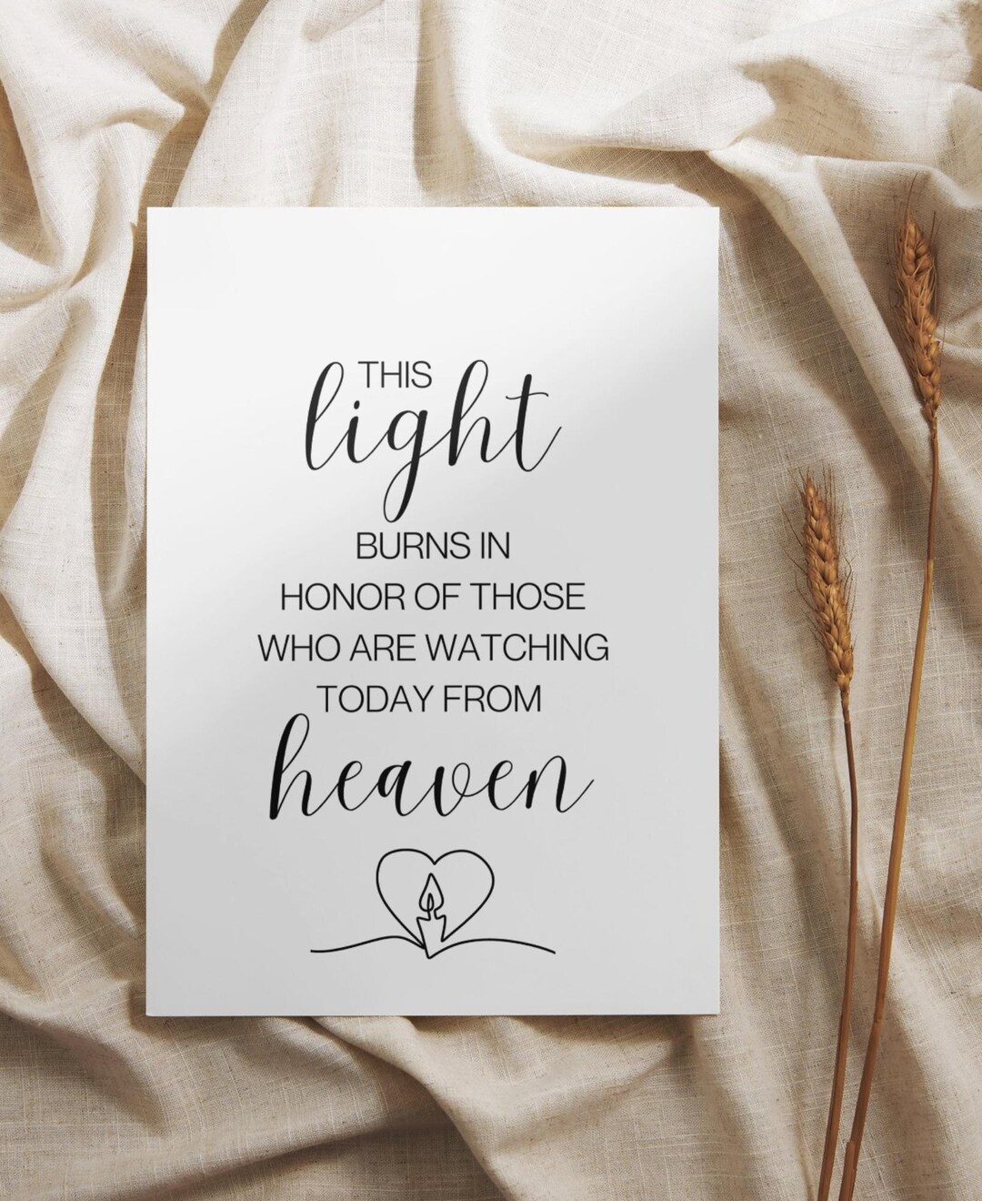 Memorial Candle Sign - in Loving Memory Sign - Celebration of Life ...