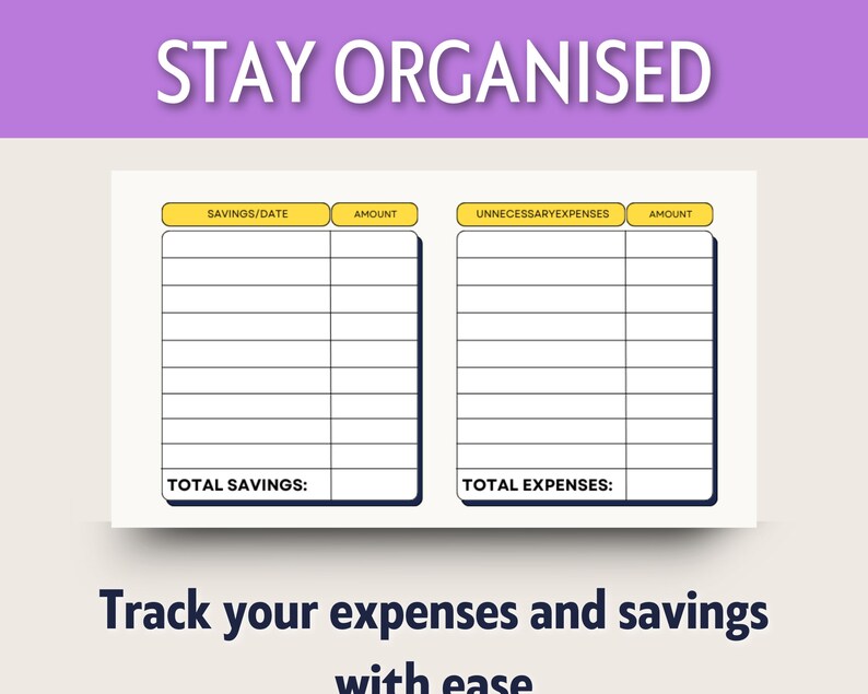 Ultimate 1000 Tracker Printable Budget Planner With Progress Bar ...