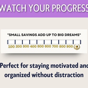 Ultimate 1000 Tracker Printable Budget Planner With Progress Bar ...