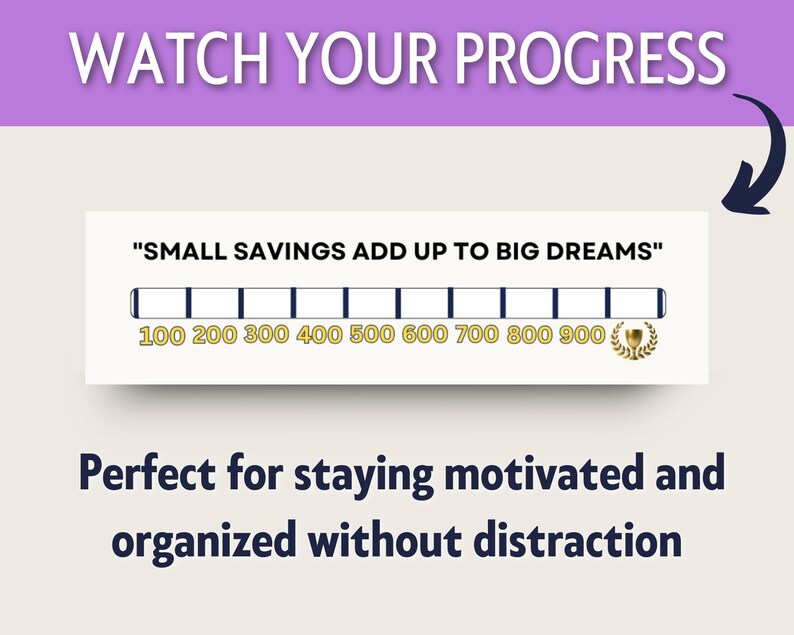Ultimate 1000 Tracker Printable Budget Planner With Progress Bar ...