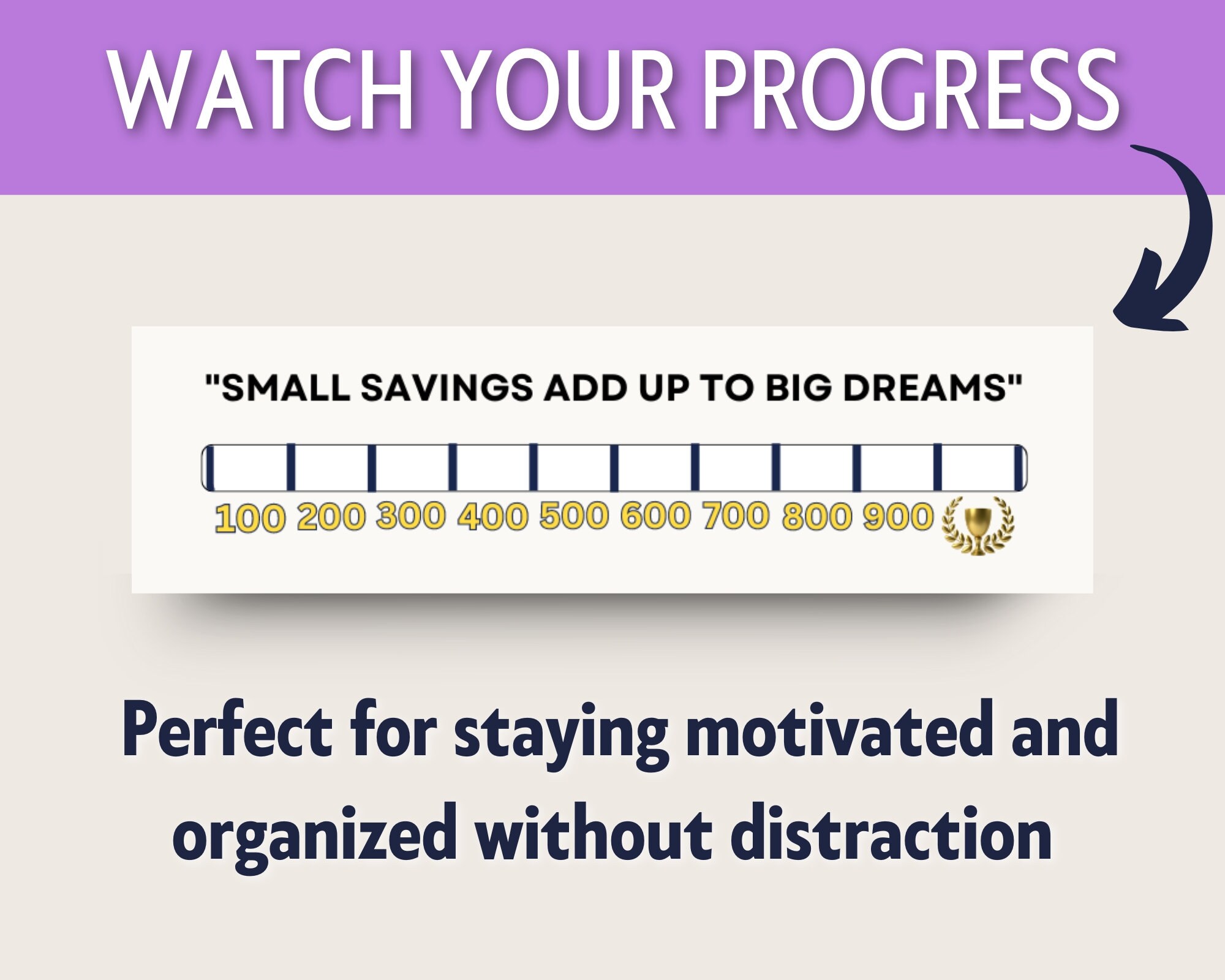 Ultimate 1000 Tracker Printable Budget Planner With Progress Bar ...