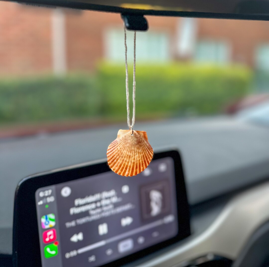 Coastal Review Mirror Car Charm - Scallop Shell - Etsy