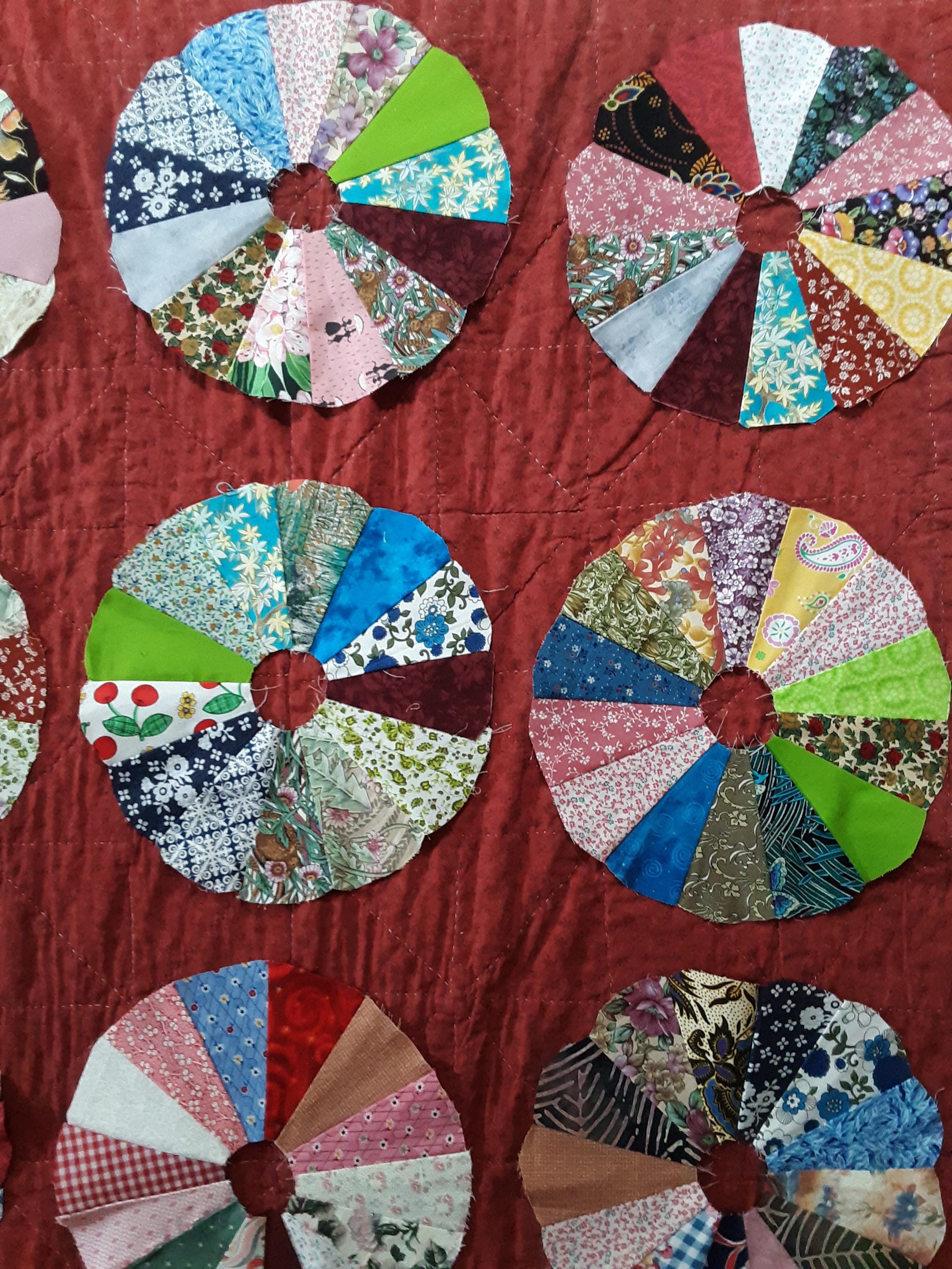 9 DRESDEN PLATE QUILT Block Lot to Complete a Small Quilt or Pillows 9 ...